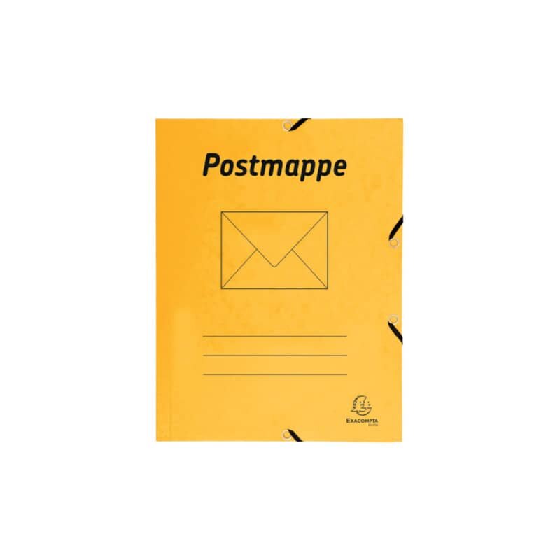 Sammelmappe Postmappe - A4, 425 g/qm, Gummizug, 3 Klappen, gelb